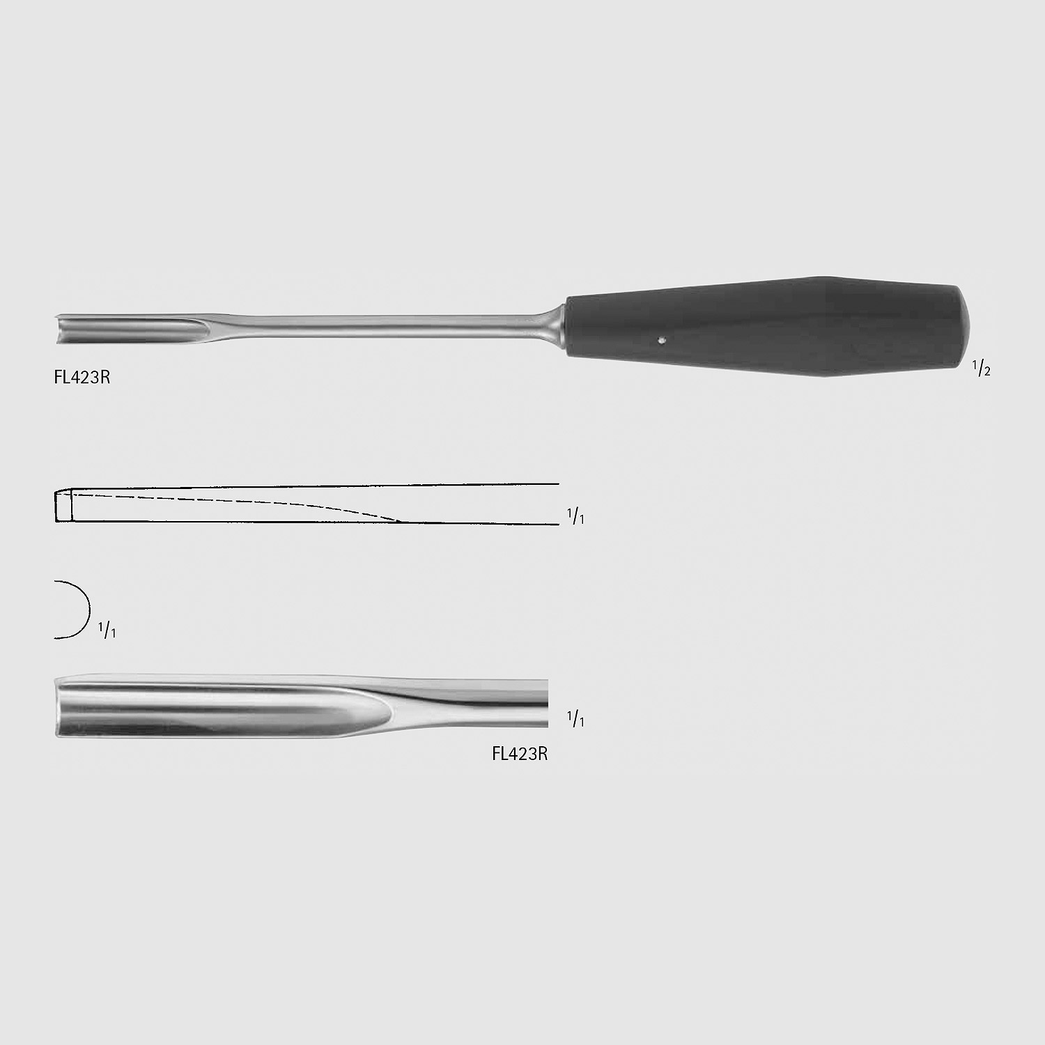 LEXER Spongiosa Gouge W/ PEEK Handle – Tool de Surgical
