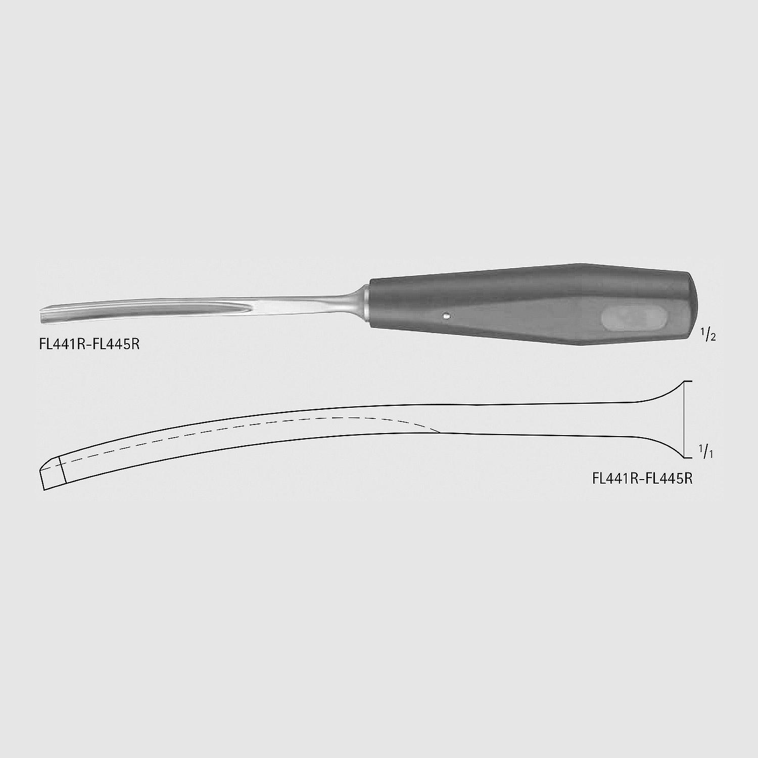 Spongiosa Gouge W/ PEEK Handle – Tool de Surgical